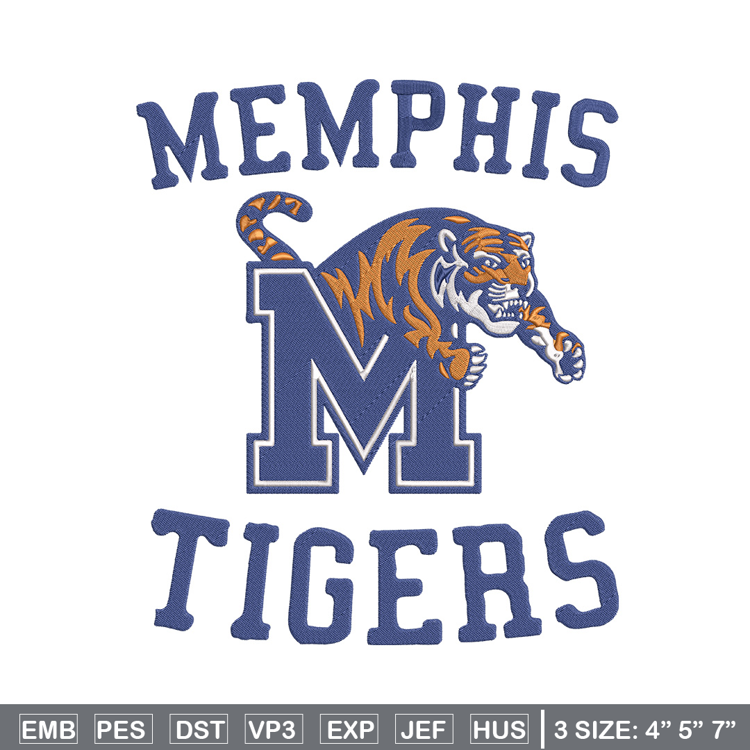 Memphis Tigers logo embroidery design,NCAA embroidery, Sport | Inspire ...