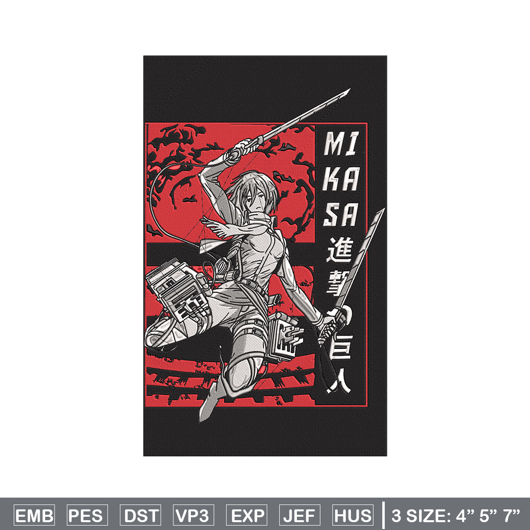 Mikasa poster Embroidery Design, Aot Embroidery, Embroidery | Inspire ...