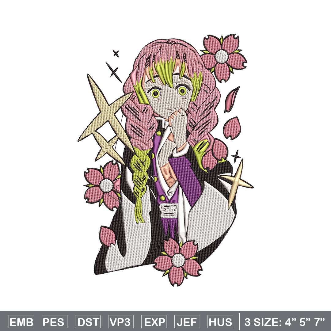Mitsuri cute Embroidery Design, Demon slayer Embroidery, Emb | Inspire ...