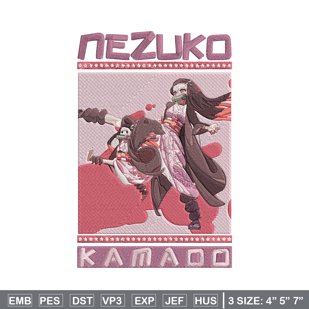 Nezuko poster Embroidery Design, Demon slayer Embroidery, Em | Inspire ...