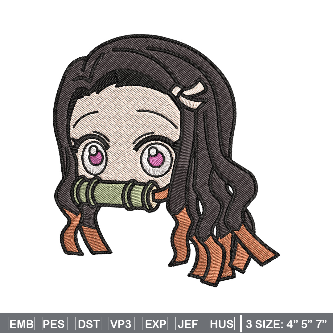 Nezuko sticker Embroidery Design, Demon slayer Embroidery, E | Inspire ...