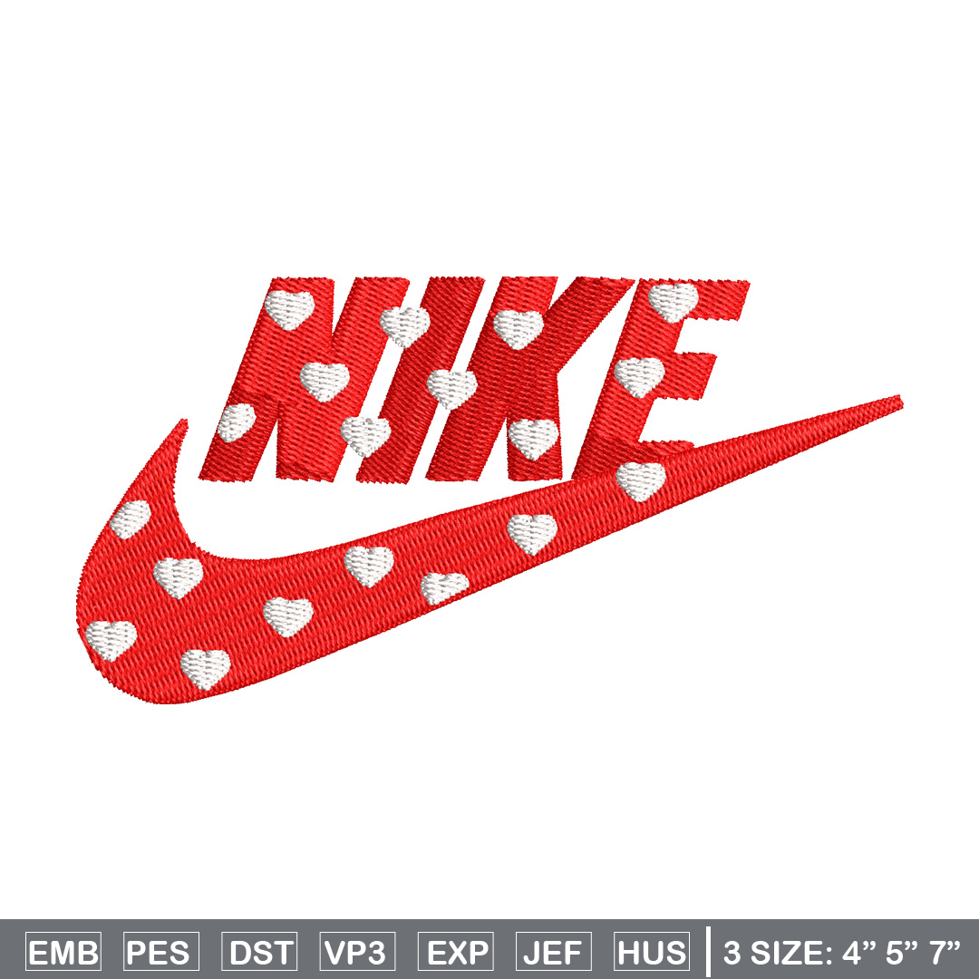 Nike red heart embroidery design, Nike embroidery, Nike desi | Inspire ...