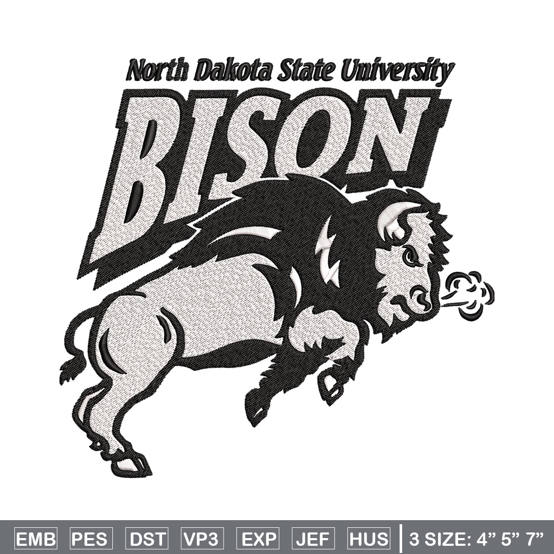 North Dakota State mascot embroidery design, NCAA embroidery | Inspire ...