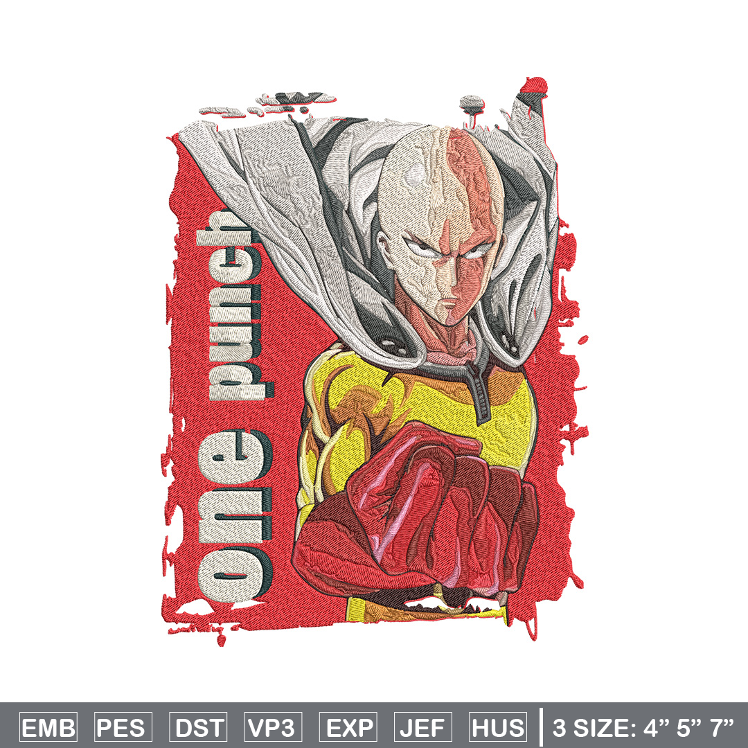 One punch man poster Embroidery Design, One punch man Embroi | Inspire ...
