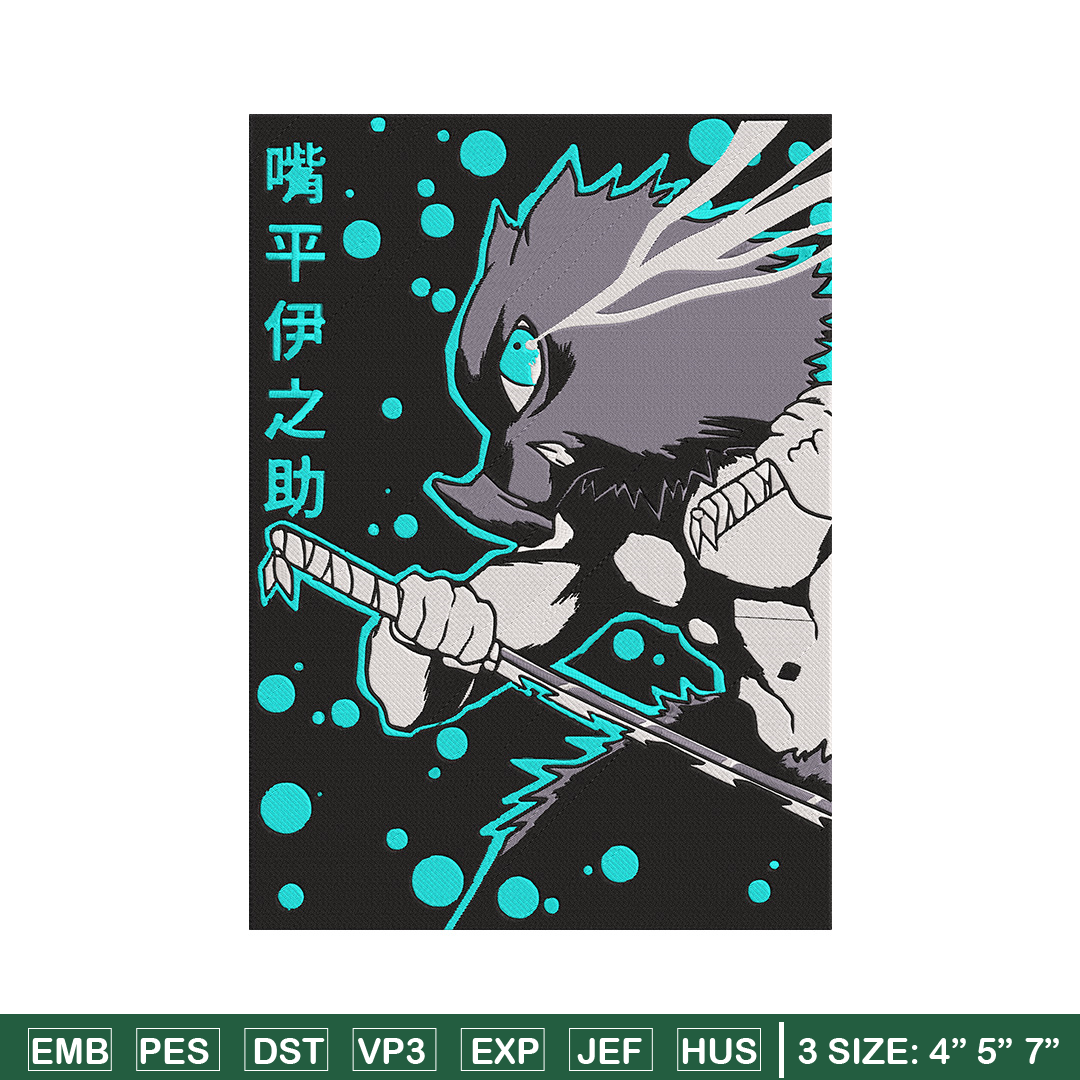 Inosuke poster Embroidery Design, Demon slayer Embroidery, E - Inspire ...