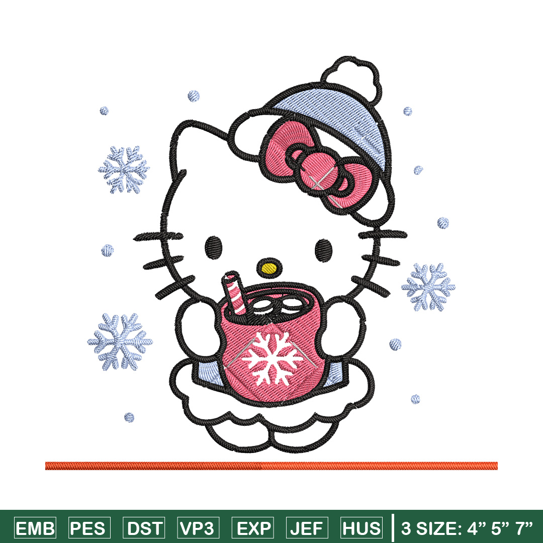 Kitty chrismas Embroidery Design, Hello kitty Embroidery, Em | Inspire ...