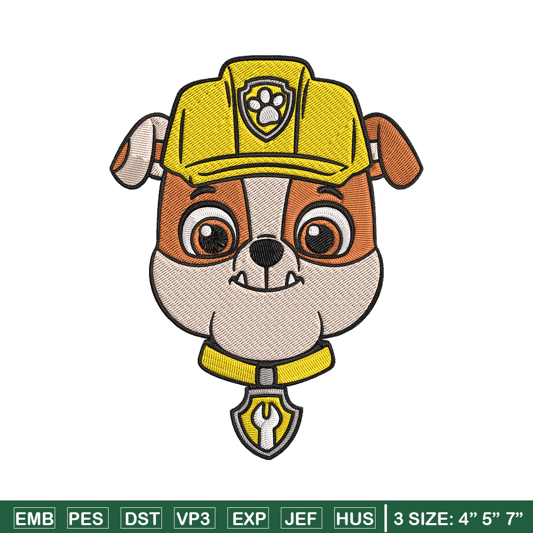Rubble dog Embroidery Design, Paw patrol Embroidery, Embroid | Inspire ...