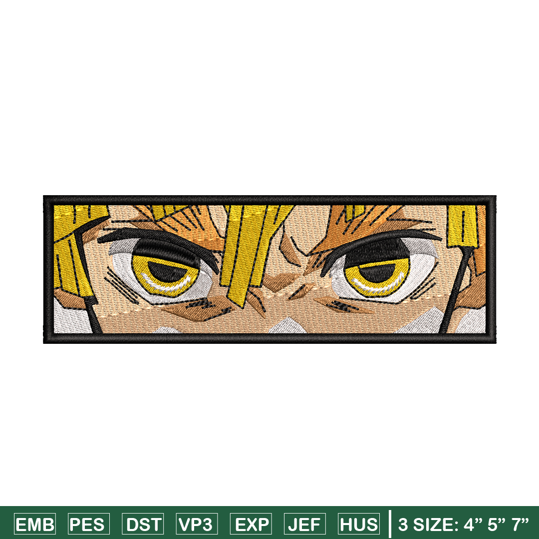 Zenitsu eyes Nike embroidery design, Kimetsu no Yaiba embroi | Inspire ...