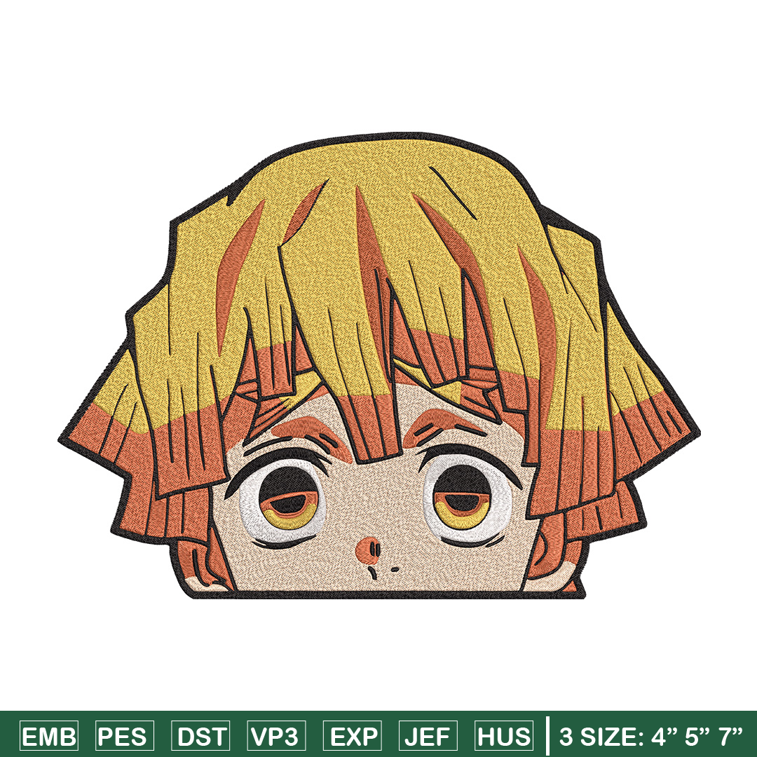 Zenitsu Peeker Embroidery Design, Demon slayer Embroidery, E | Inspire ...