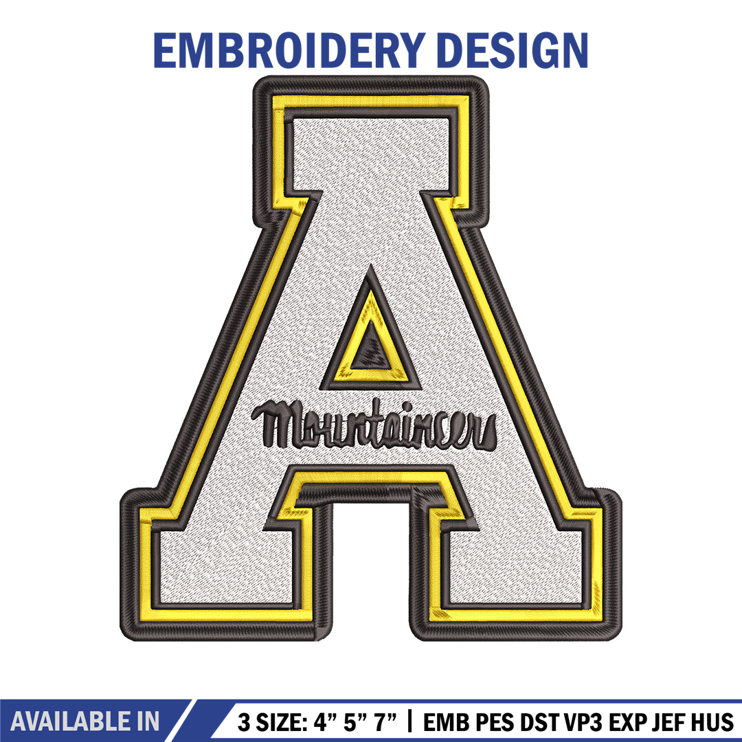 Appalachian State logo embroidery design, NCAA embroidery, S | Inspire ...
