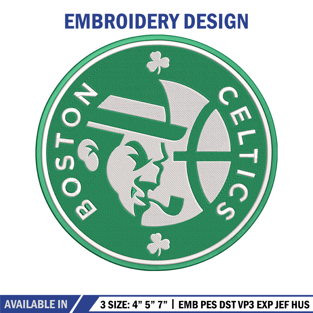 Boston Celtics logo embroidery design, NBA embroidery, Sport | Inspire ...