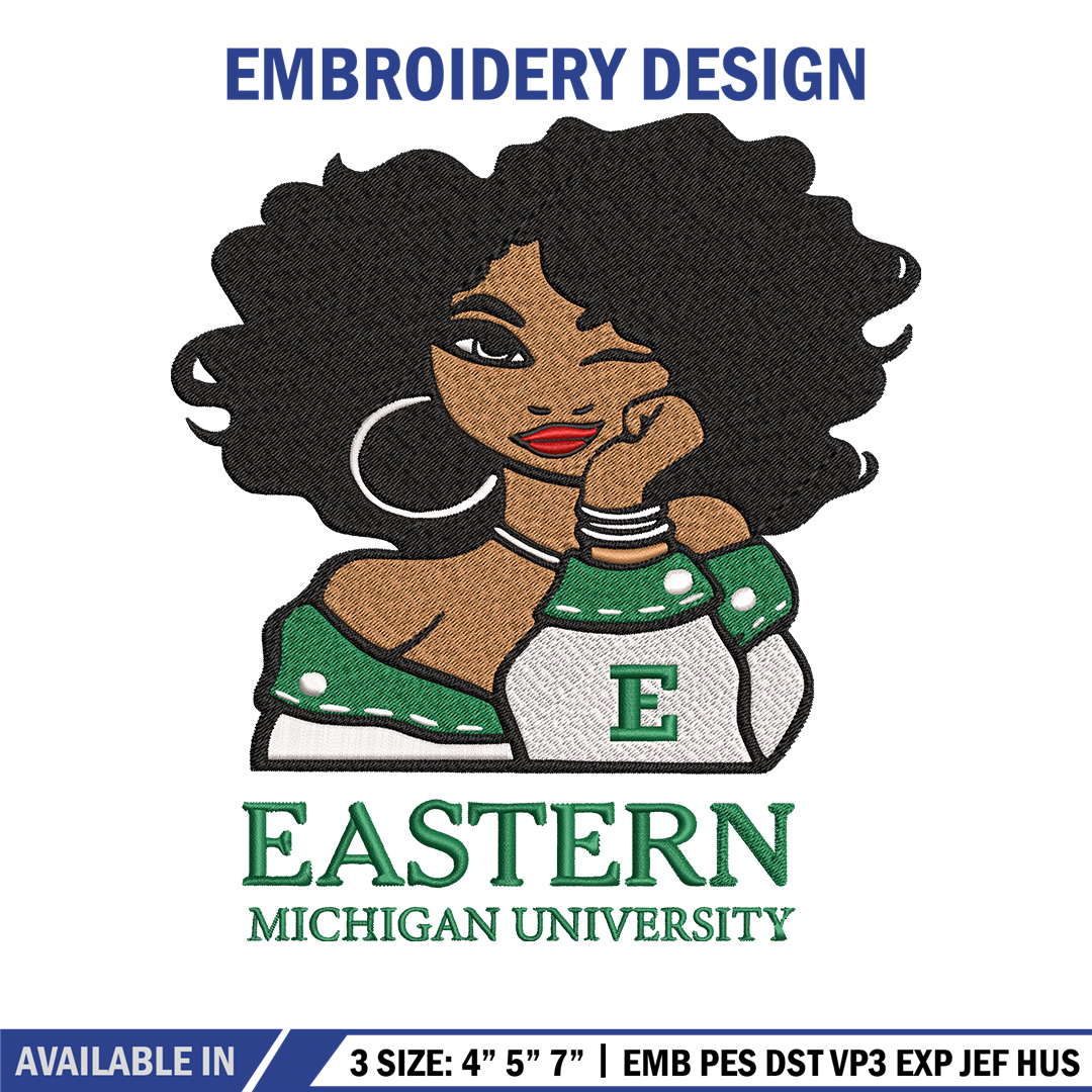 Eastern Michigan girl embroidery design, NCAA embroidery, Em | Inspire ...