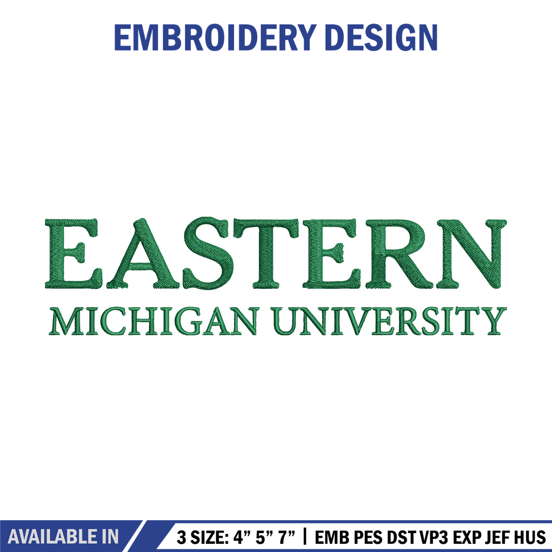 Eastern Michigan logo embroidery design, NCAA embroidery, Em | Inspire ...