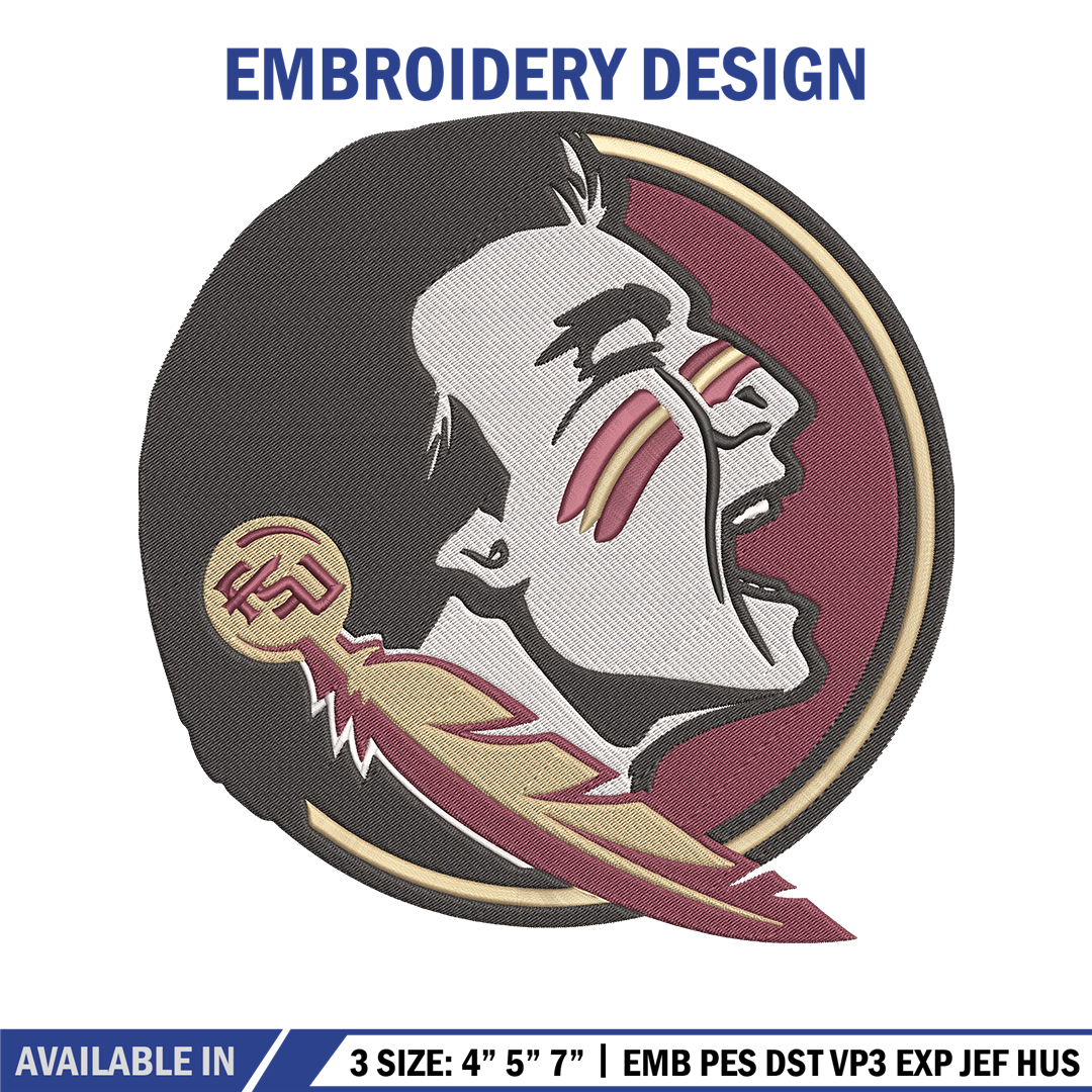 Florida State logo embroidery design, NCAA embroidery, Sport | Inspire ...
