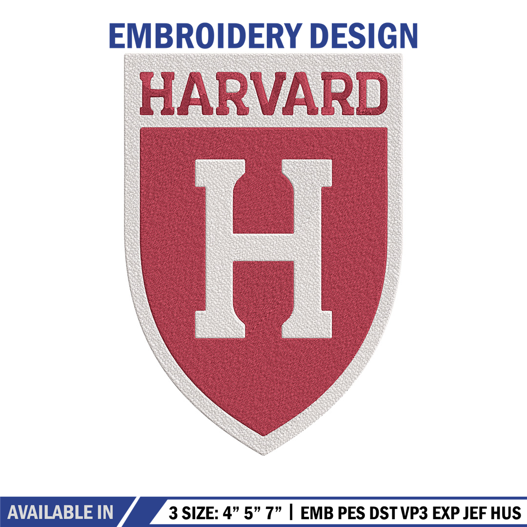 Harvard University logo embroidery design, NCAA embroidery, | Inspire ...