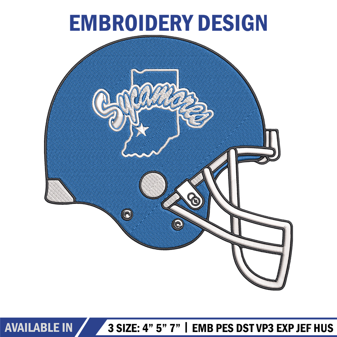 Indiana State Helmet embroidery design, NCAA embroidery, Spo | Inspire ...