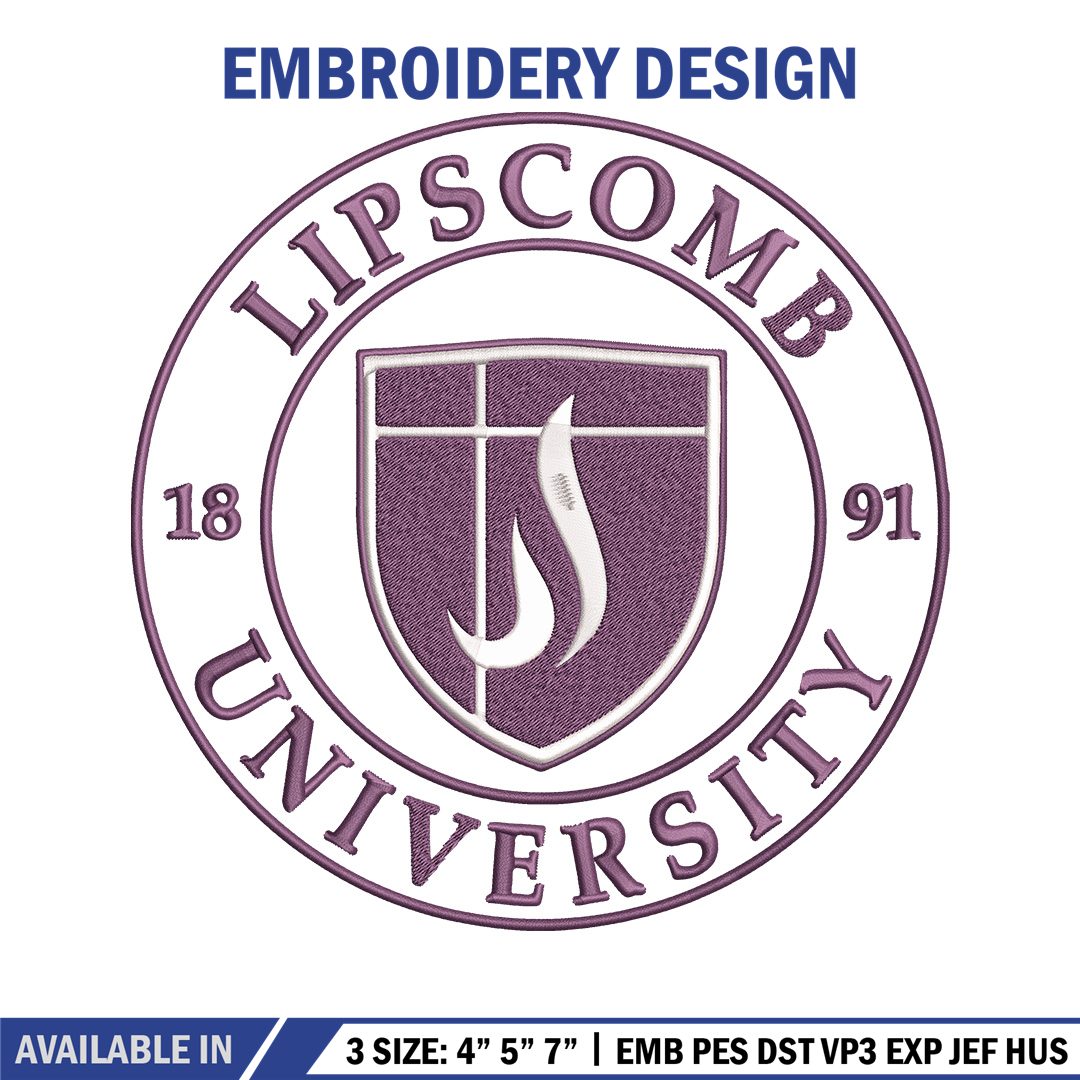 Lipscomb University logo embroidery design, NCAA embroidery, | Inspire ...