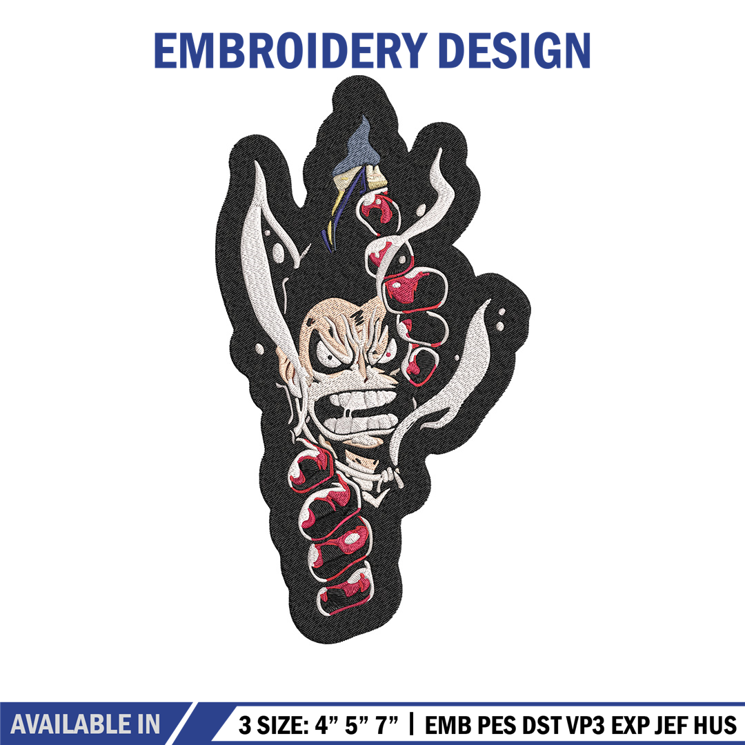 Luffy gear 4 Embroidery Design, One piece Embroidery, Embroi | Inspire ...