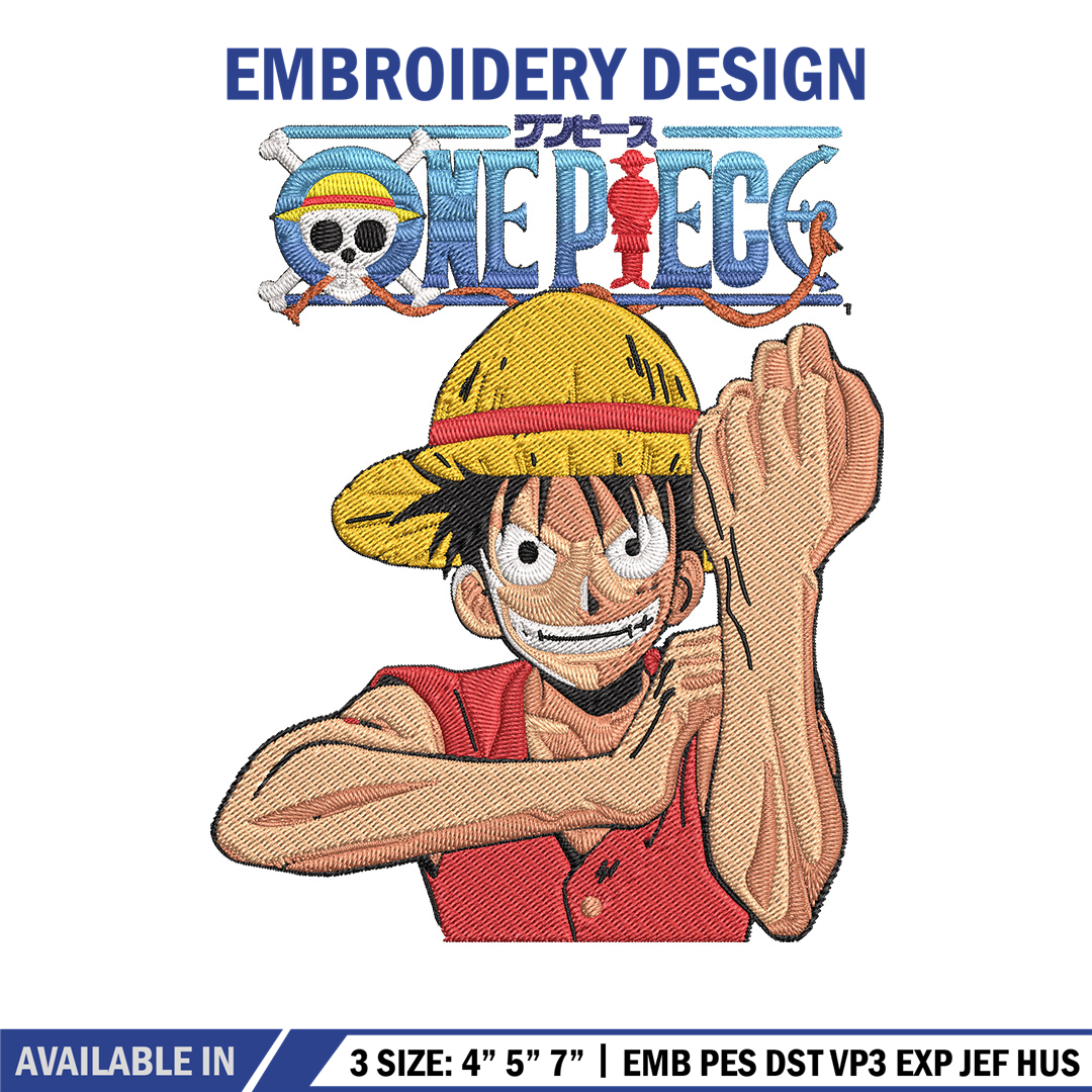 Luffy Poster Embroidery Design,One piece Embroidery, Embroid - Inspire ...