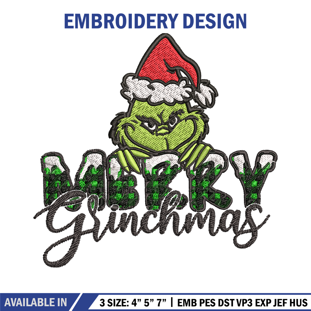 Merry Grinch Embroidery design, Grinch Merry Christmas Embro | Inspire ...