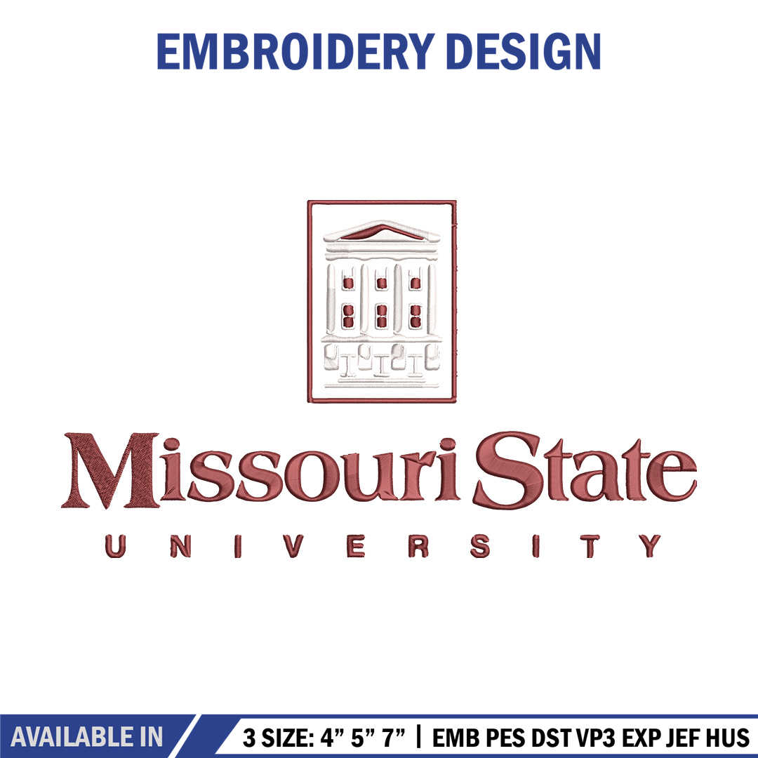 Missouri State University embroidery design,NCAA embroidery, | Inspire ...