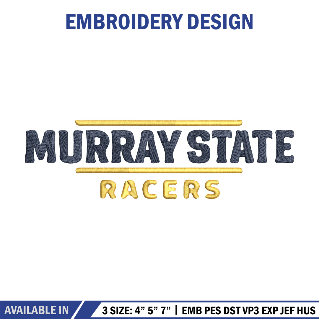 Murray State Racers logo embroidery design, NCAA embroidery, | Inspire ...