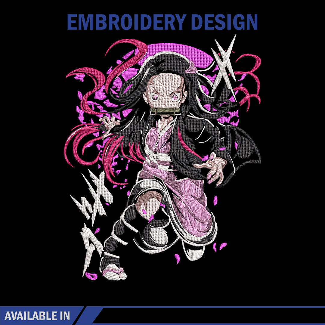 Nezuko demon Embroidery Design,Demon slayer Embroidery,Embro | Inspire ...
