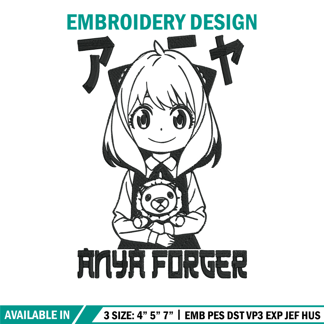 Anya forger Embroidery Design, Spy x family Embroidery, Embr - Inspire ...