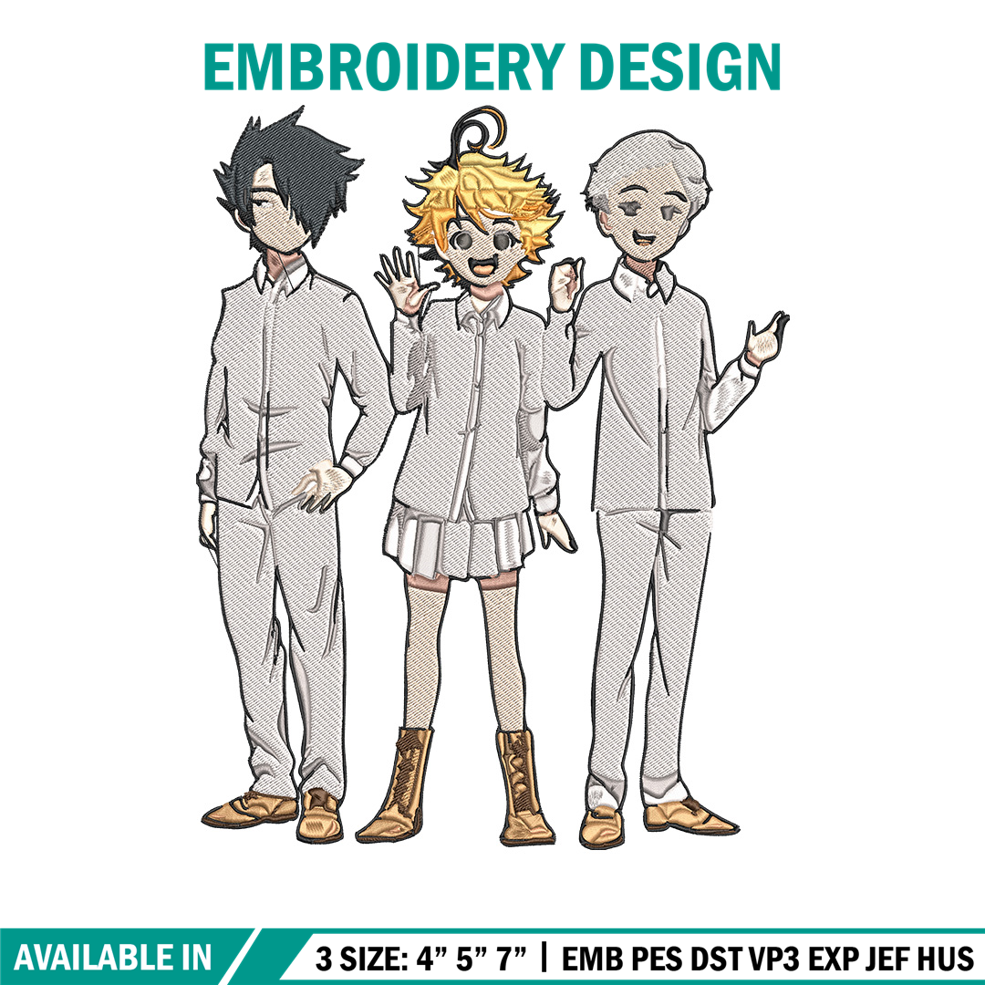 Emma friends Embroidery Design, Promised Neverland Embroider | Inspire ...