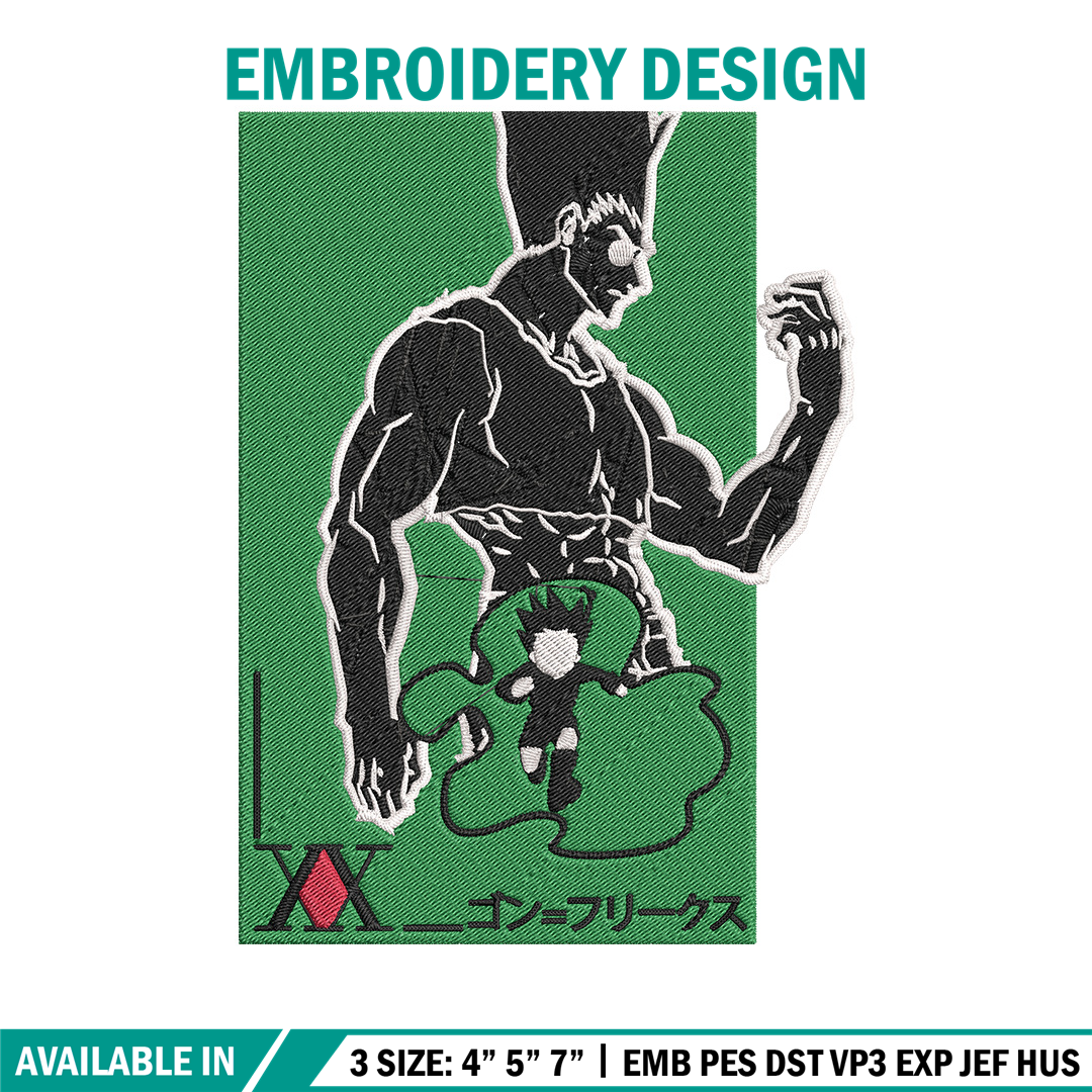 Gon poster Embroidery Design, Hunter x hunter Embroidery,Emb - Inspire ...