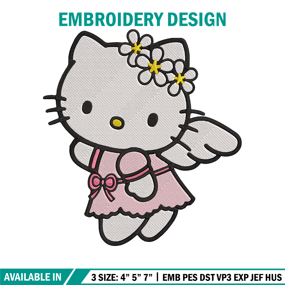 Hello Kitty angel Embroidery Design, Hello kitty Embroidery, | Inspire ...