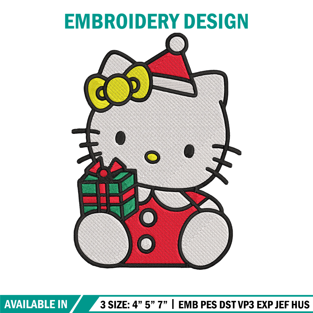 Hello kitty chrismas Embroidery Design, Hello kitty Embroide | Inspire ...