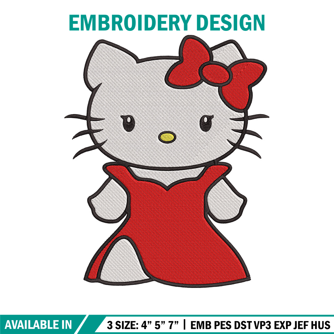 Hello kitty dress Embroidery Design, Hello kitty Embroidery, | Inspire ...