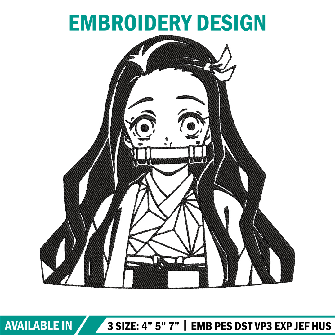 Nezuko Kamado Embroidery Design,Demon slayer Embroidery,Embr | Inspire ...