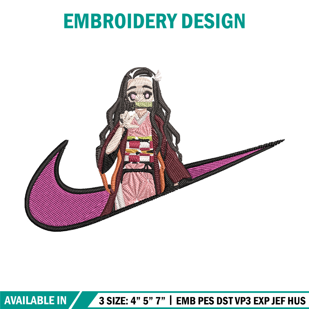Nezuko x nike Embroidery Design, Demon slayer Embroidery,Emb | Inspire ...