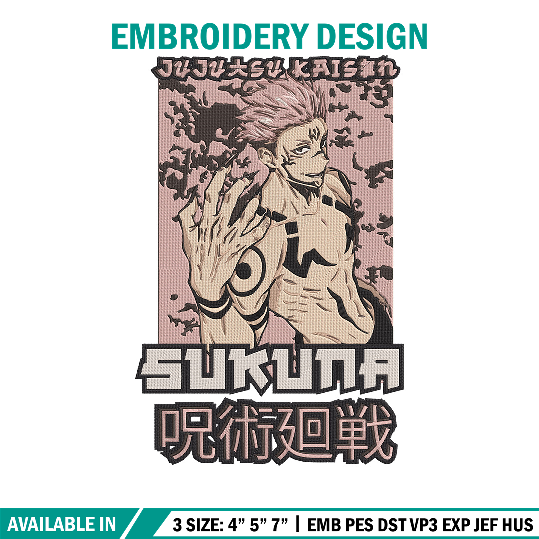 Ryomen Sukuna Embroidery Design, Jujutsu Embroidery, Embroid - Inspire ...