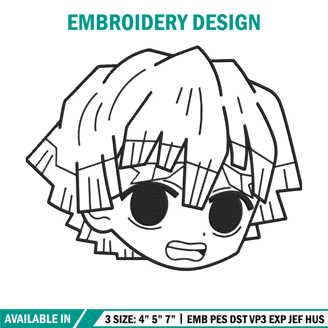 Zenitsu chibi Embroidery Design,Demon slayer Embroidery,Embr | Inspire ...
