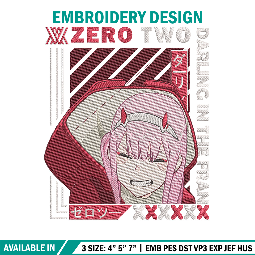 Zero two Embroidery Design, Darling in the fran Embroidery,E - Inspire ...