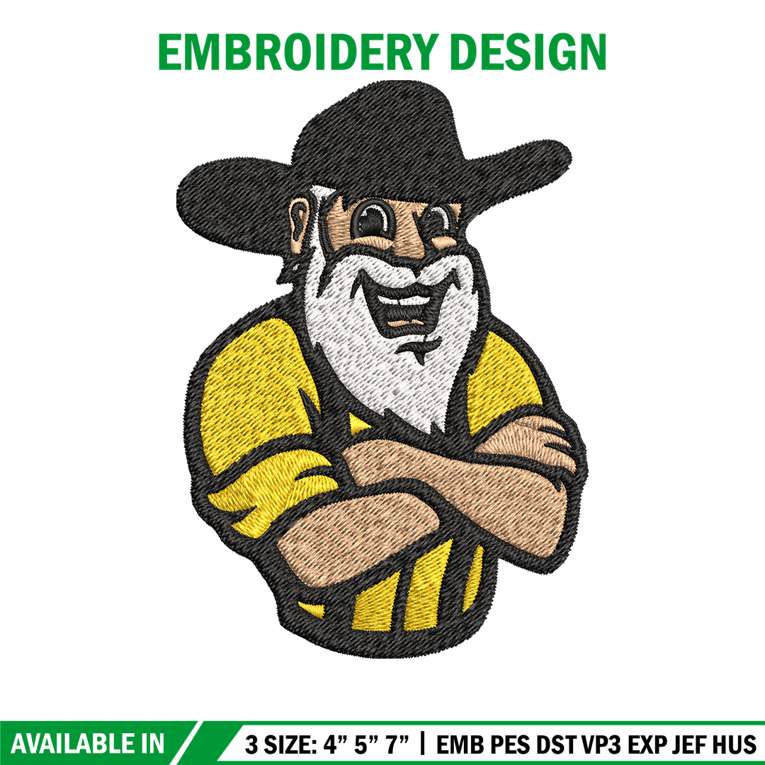 Appalachian State mascot embroidery design, NCAA embroidery, | Inspire ...