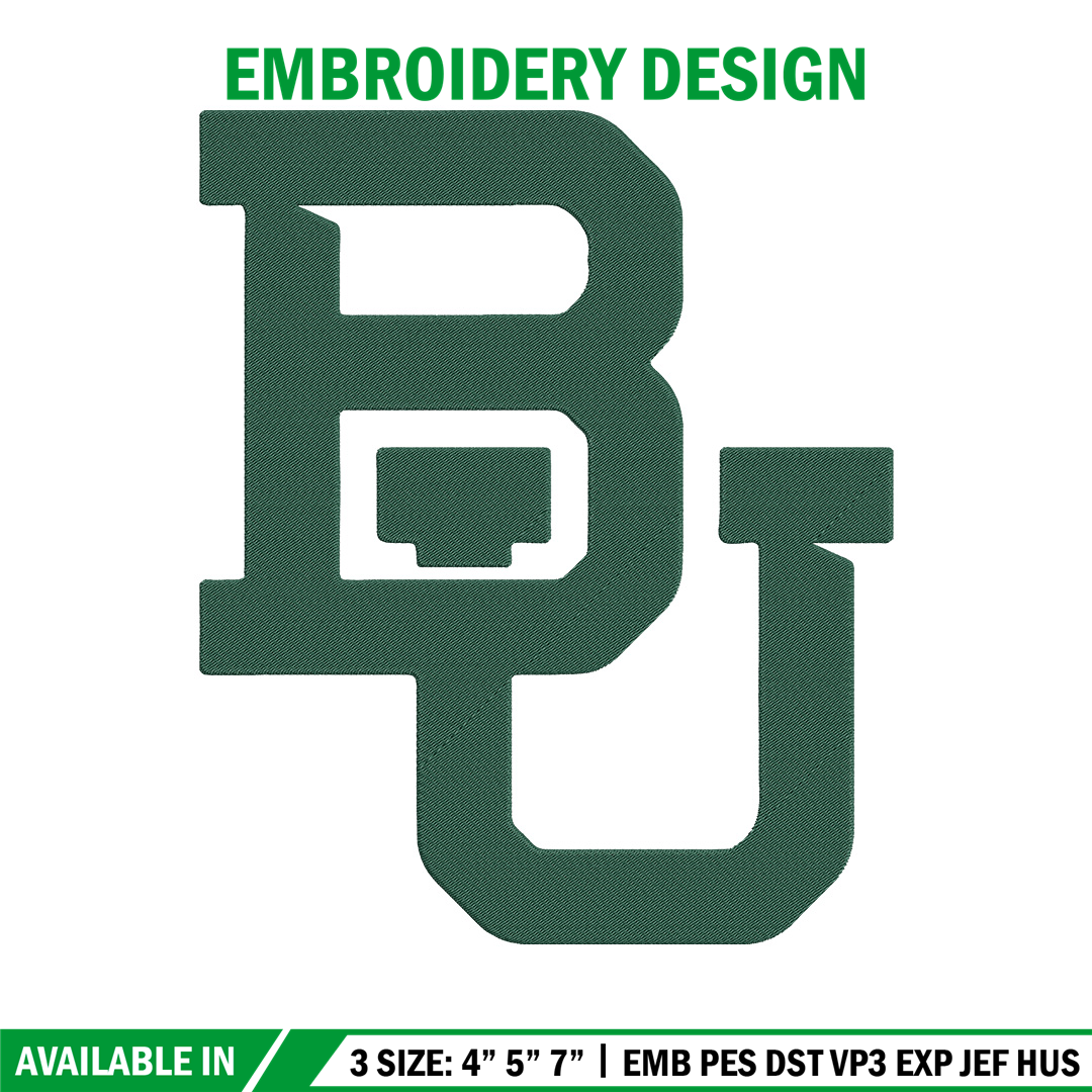 Baylor University logo embroidery design, NCAA embroidery,Sp | Inspire ...