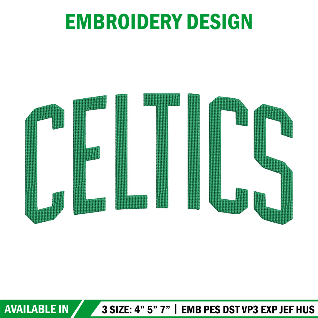 Boston Celtics logo embroidery design, NBA embroidery, Sport | Inspire ...