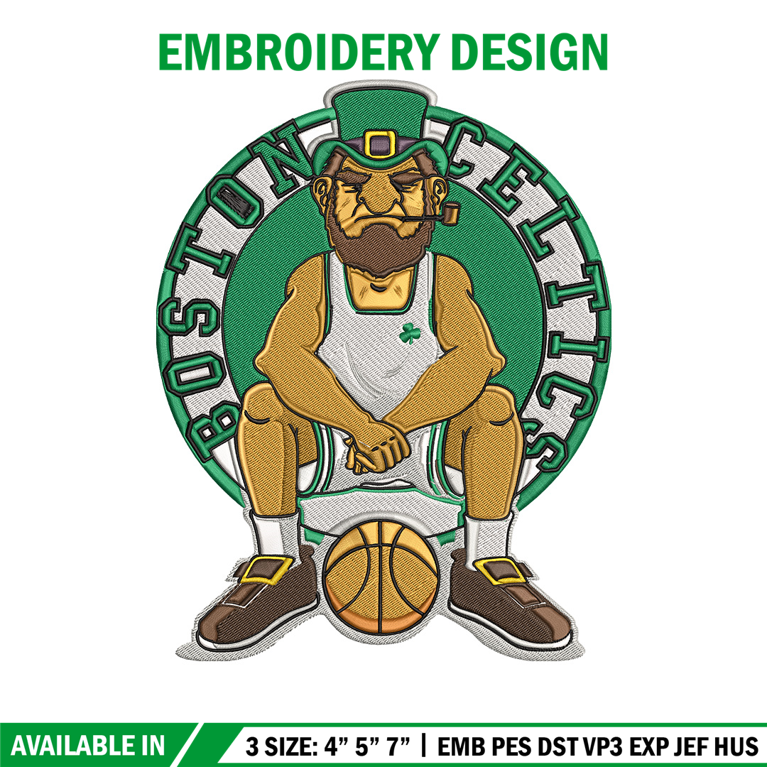 Boston Celtics mascot embroidery design, NBA embroidery, Spo | Inspire ...