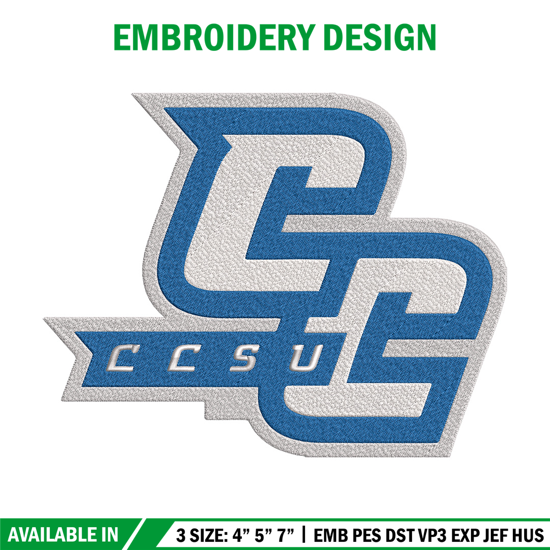 Central Connecticut logo embroidery design,NCAA embroidery,S | Inspire ...