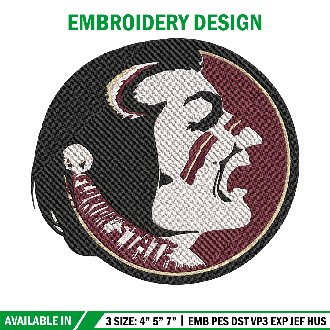 Florida State mascot embroidery design, NCAA embroidery, Spo | Inspire ...
