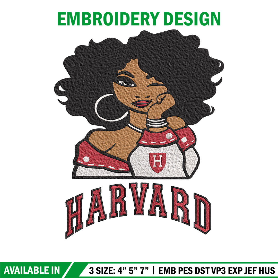 Harvard University girl embroidery design, NCAA embroidery, | Inspire ...