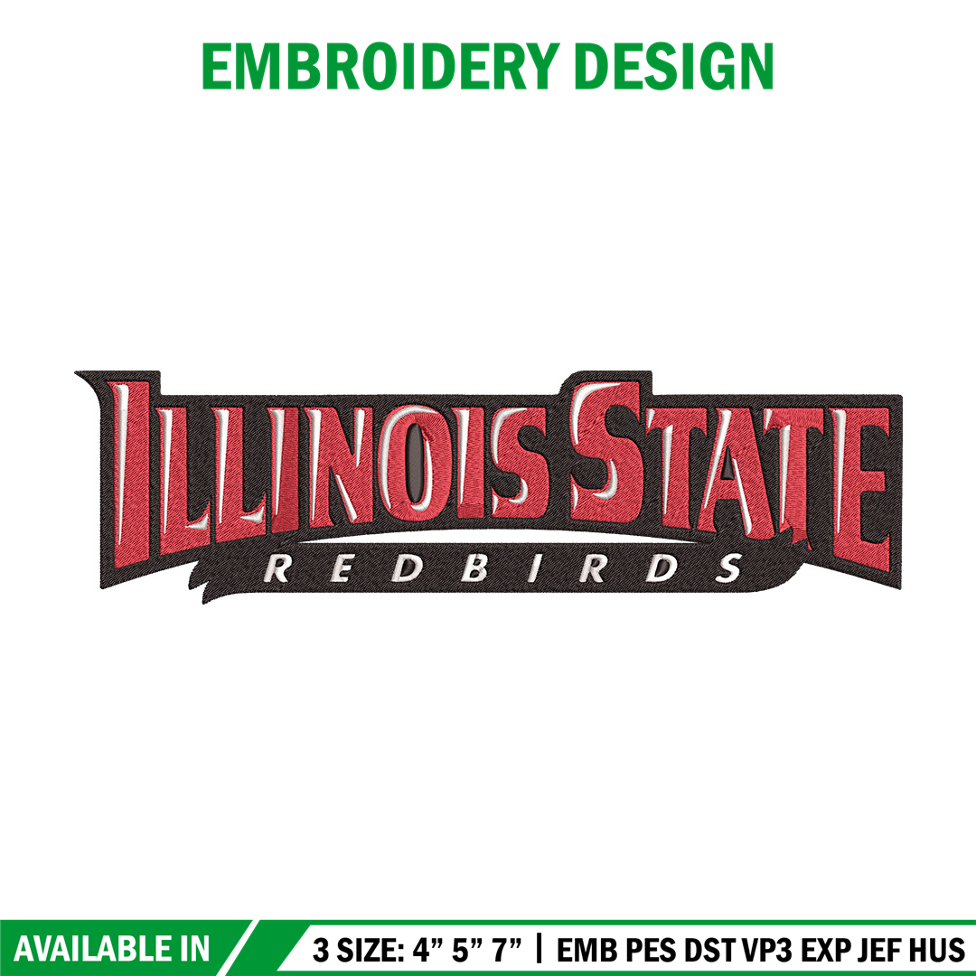 Illinois State logo embroidery design, Sport embroidery, log | Inspire ...