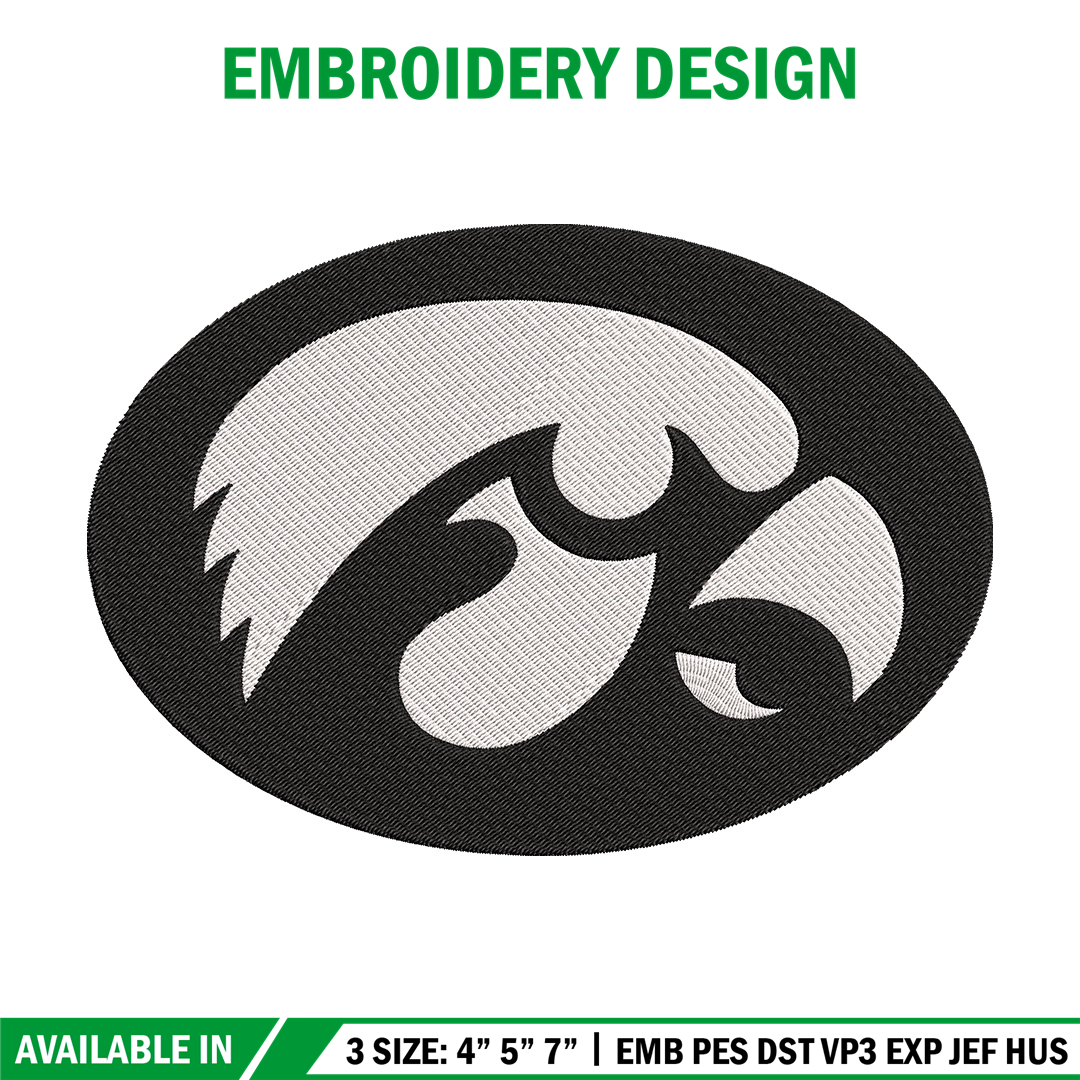 Iowa Hawkeyes Logo embroidery design, NCAA embroidery, Sport | Inspire ...