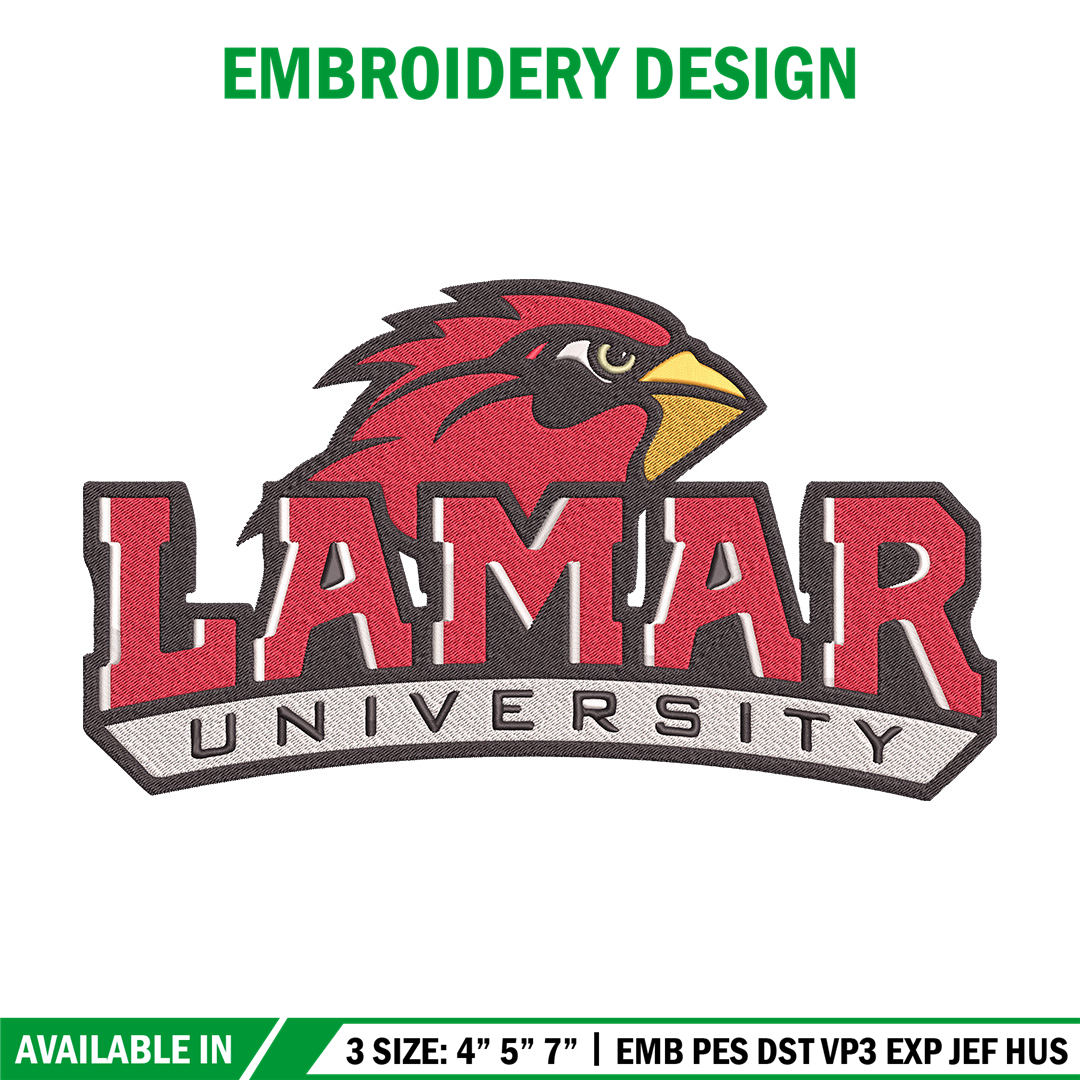 Lamar University logo embroidery design, Sport embroidery, l | Inspire ...