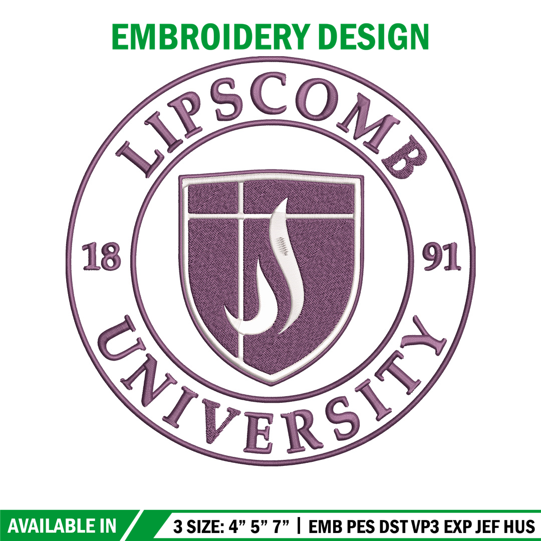 Lipscomb University logo embroidery design, NCAA embroidery, | Inspire ...
