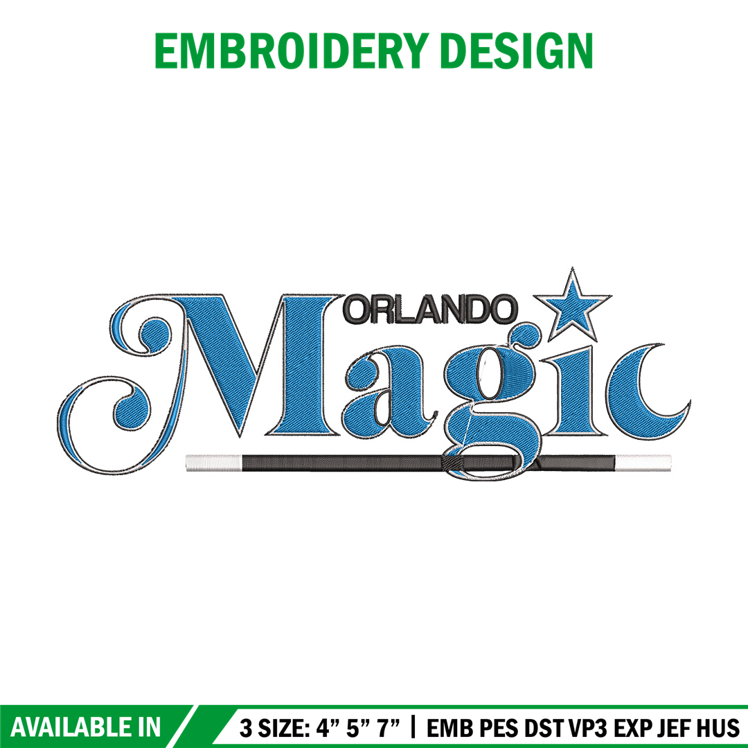 Orlando Magic logo embroidery design, NBA embroidery, Sport | Inspire ...